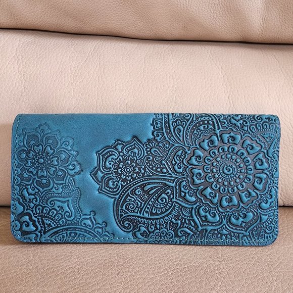 Vintage | Bags | Darkteal Leather Boho Wallet | Poshmark